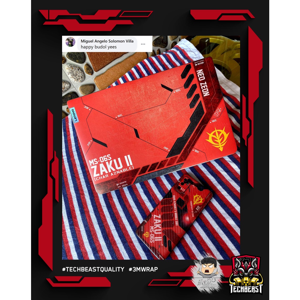 3M Gundam Laptop Skin Vinyl Wrap Techbeast ( MESSAGE YOUR LAPTOP MODEL ...