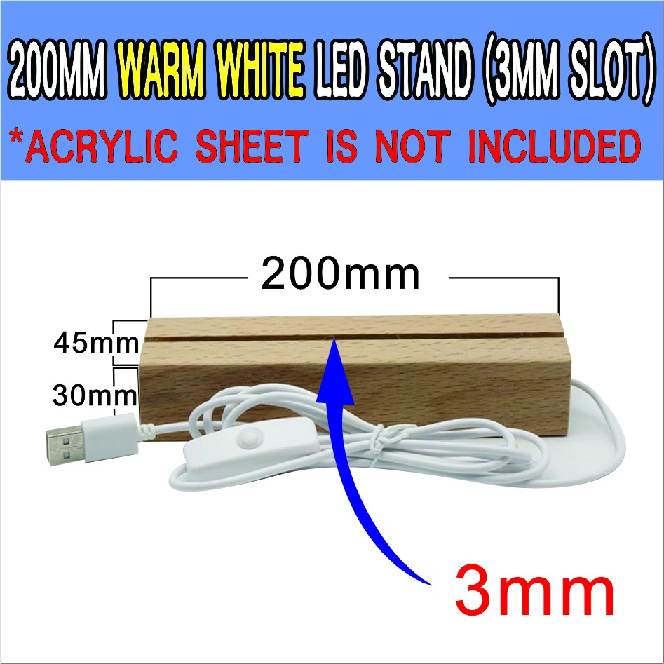 Wooden Led Light Base Stand / White Warm RGB Night Lamp Home Decor ...