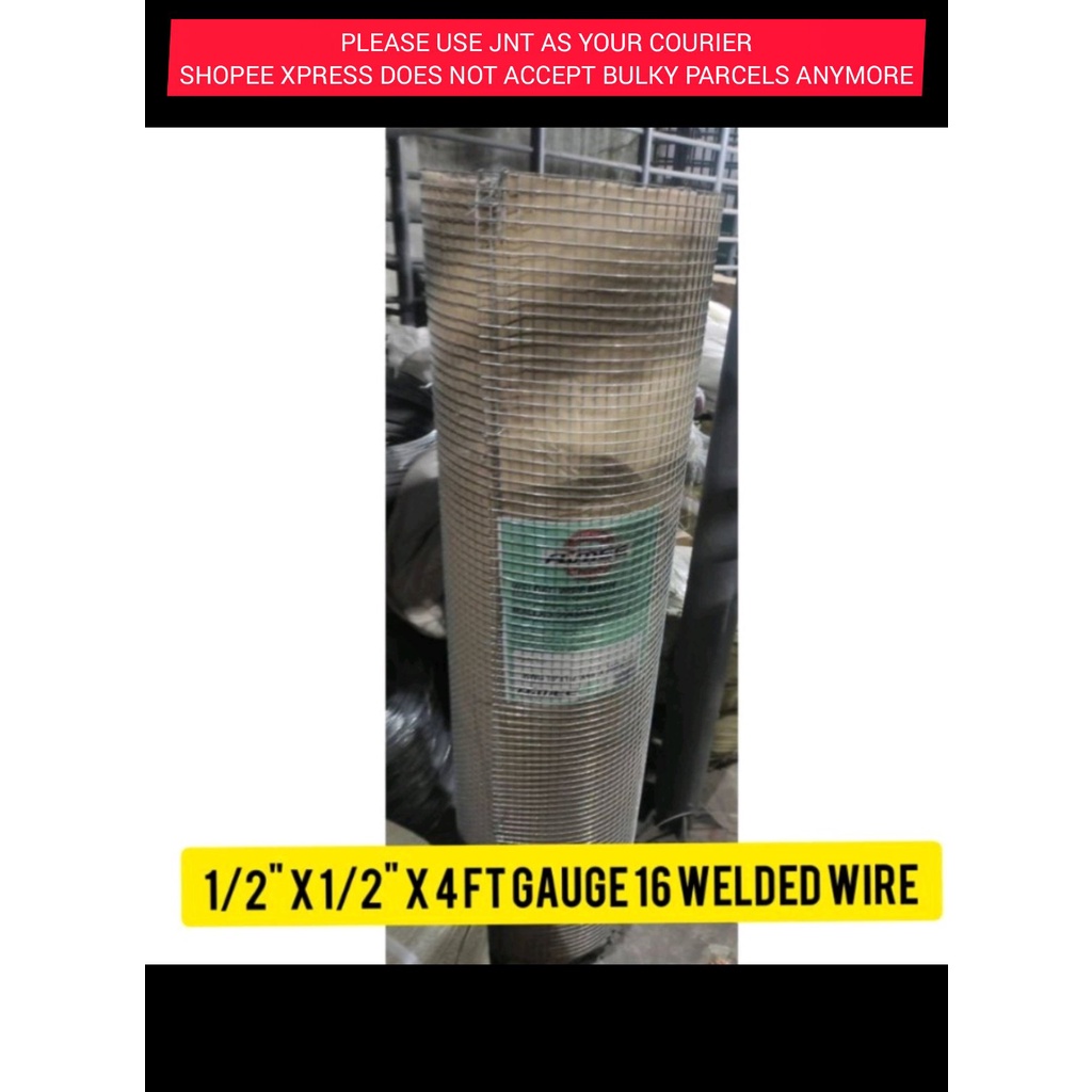 Welded Wire Galvanized Screen Gauge 16 1/2" X 1/2" X 4ft. Sold by 2 ...