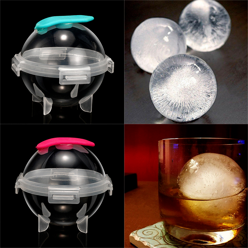 5Pcs 6cm Big Size Ball Ice Molds Sphere Round Ball Ice Cube Makers Home ...