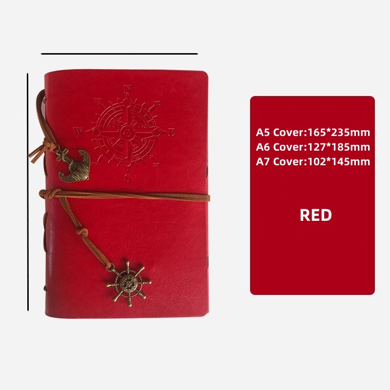 Retro Refillable Leather Notebook Loose-leaf Notepad Hand Book Kraft ...