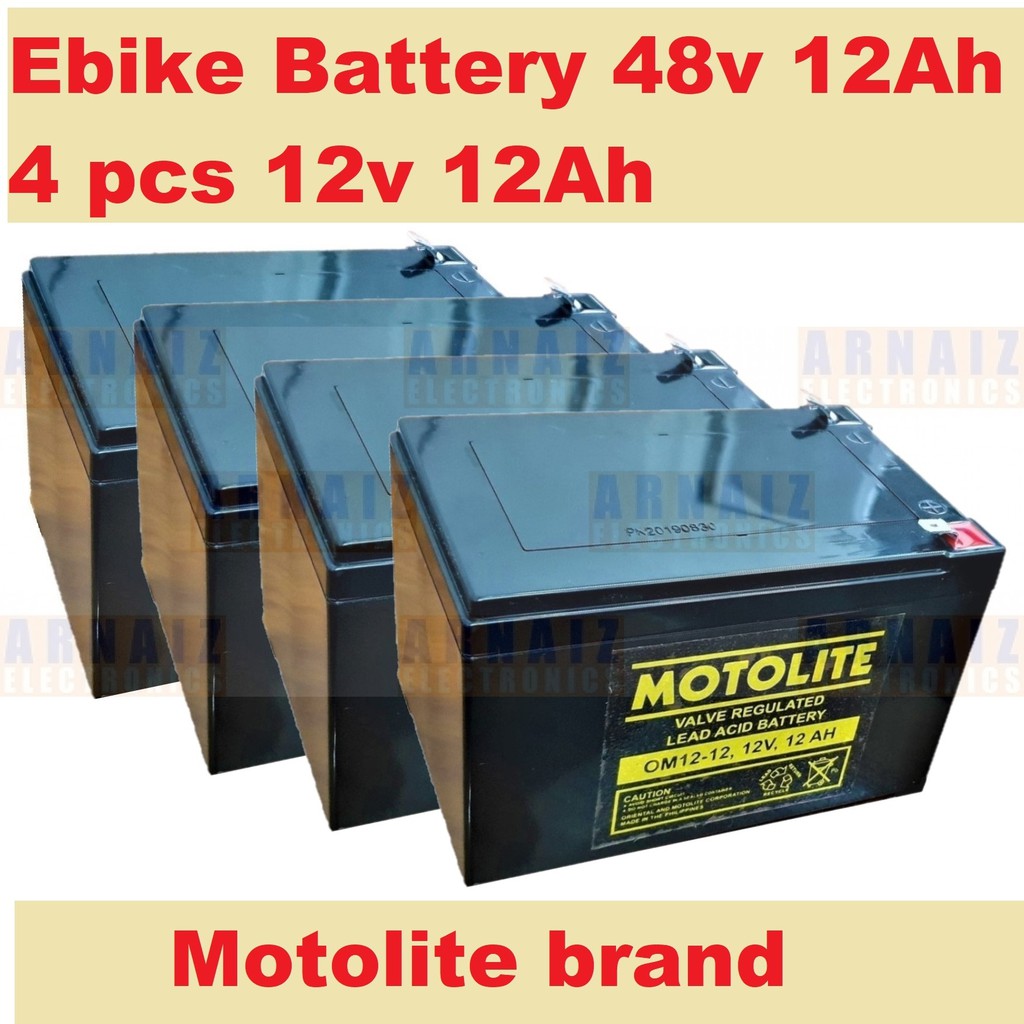 Ebike Battery 48V 12Ah Compatible with 48V 16Ah 4 pcs of 12v 12Ah ...