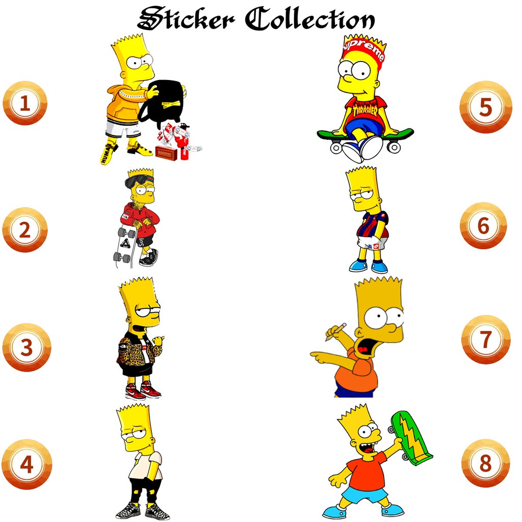 Bart Stickers Decals Water Proof Fade Proof for Motorcycle / Car ...