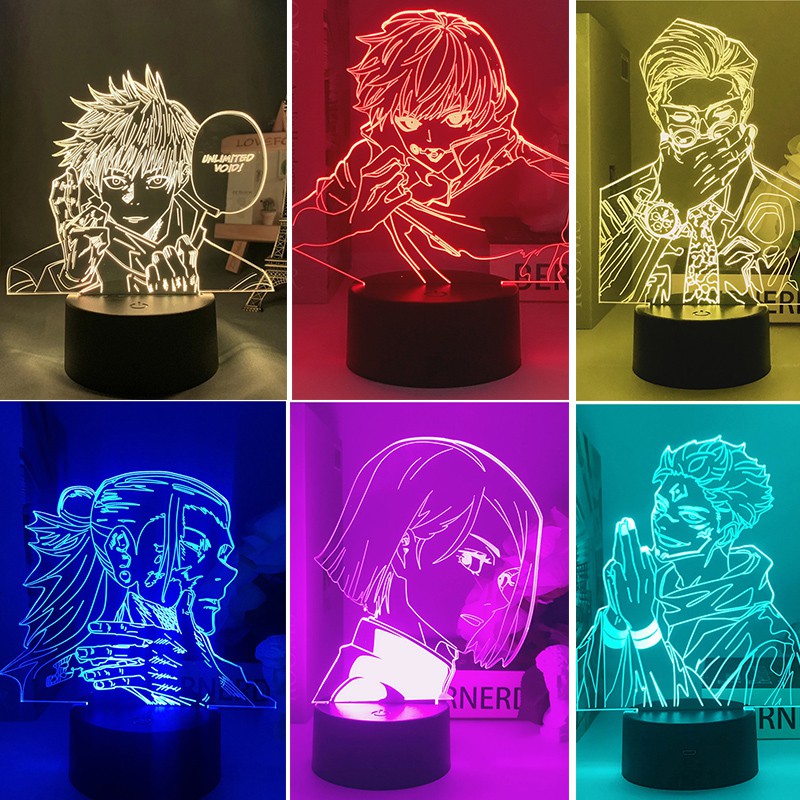 JUJUTSU KAISEN 3D Lamp Night Lights Anime USB Lighting LED Gojo Satoru ...