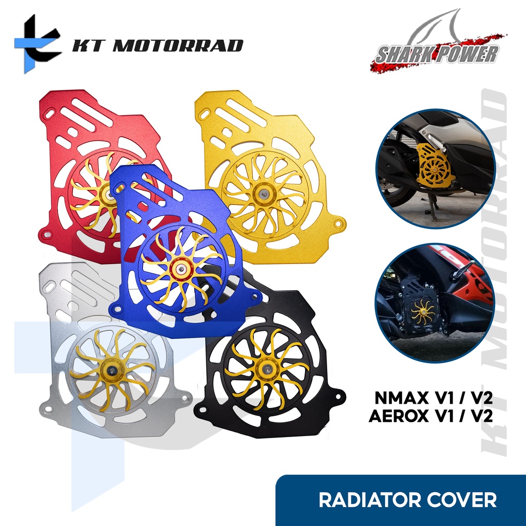 KT Radiator Cover with Gold Spinner for NMAX V1/V2 and AEROX V1 and V2 ...
