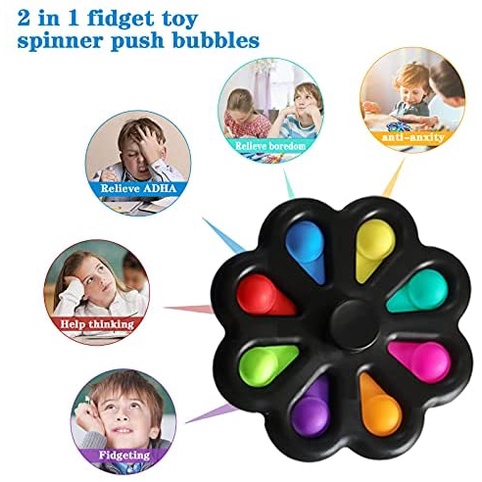 Spinner Pop It Simple Dimple Fidget Toys Sensory Bubble Silicone ...