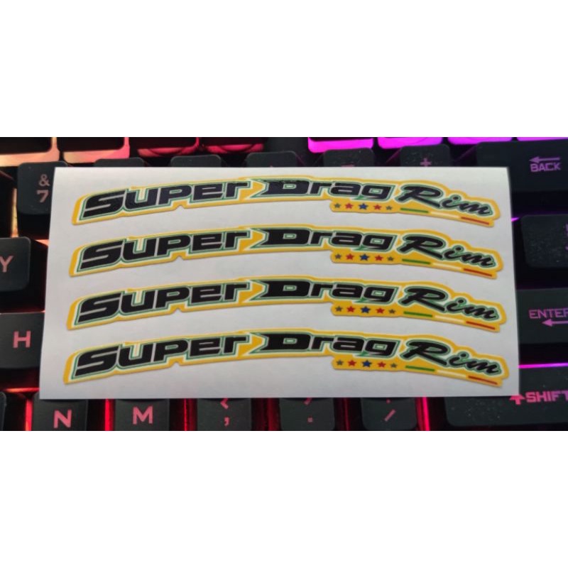 4pcs Super Drag Rim Logo Vinyl Sticker Laminated Waterproof Sticker ...