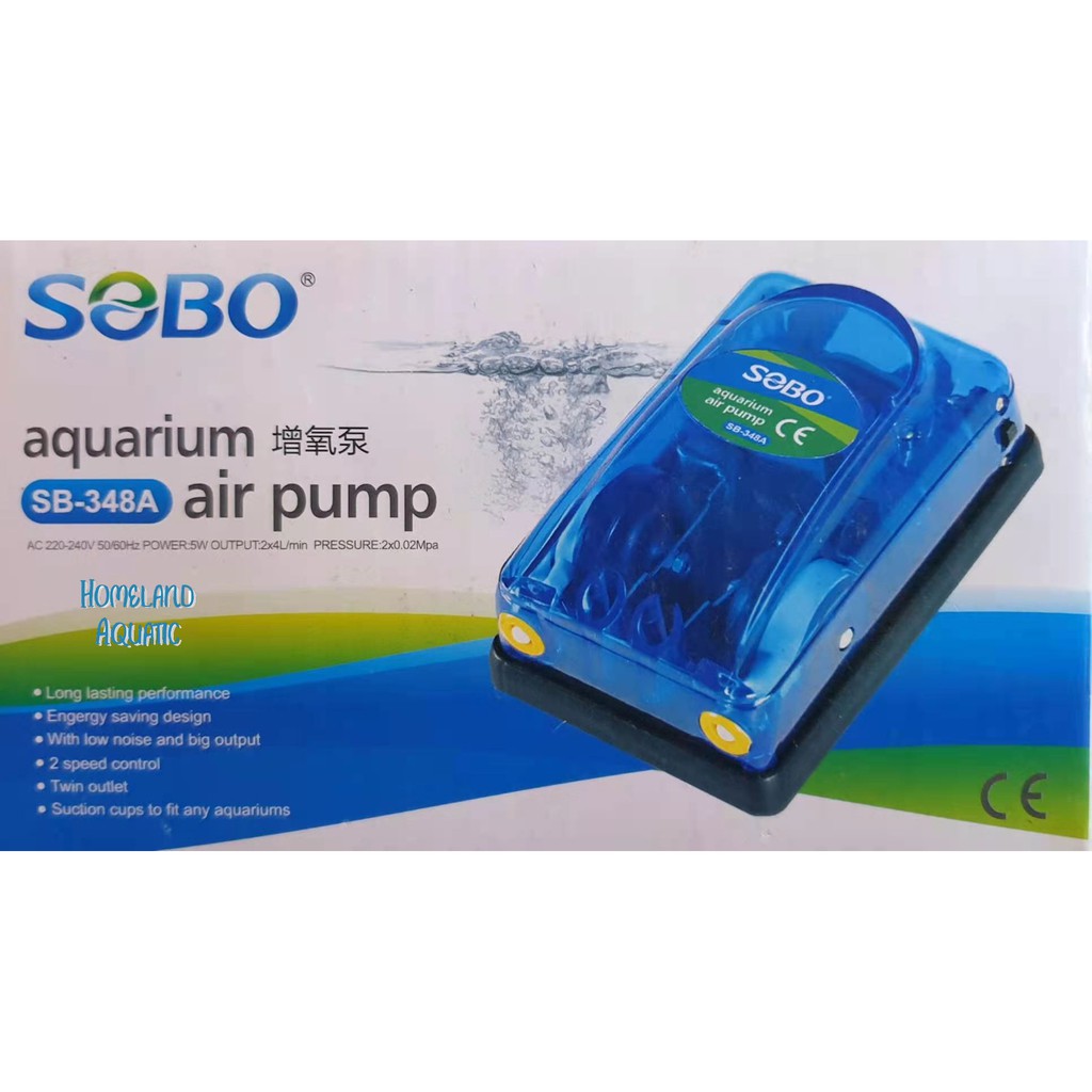 Sobo SB-348A Air Pump Double Outlet 2x4L/min 5w | Shopee Philippines