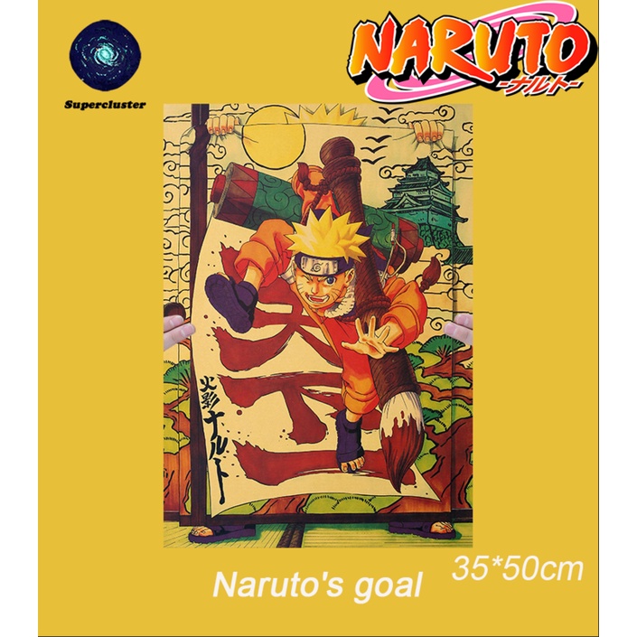 Naruto "Naruto's goal" shueisha naruto Anime poster Kraft Paper ...