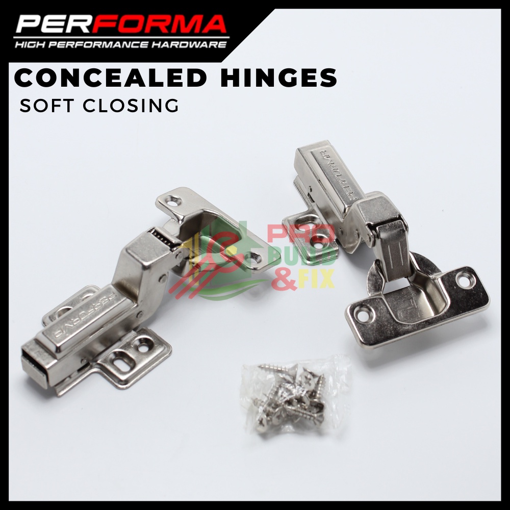 PERFORMA Hydraulic Soft Close Concealed Cabinet Hinge (per pair) Heavy ...