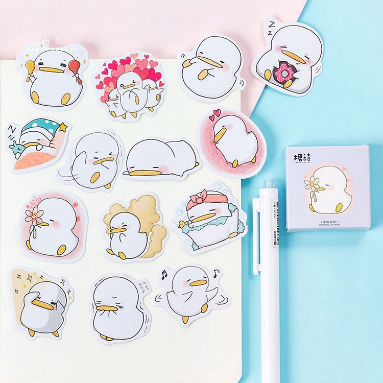 45Pcs Stiker Motif Bebek Kawaii untuk Scrapbook / Jurnal / Diary ...