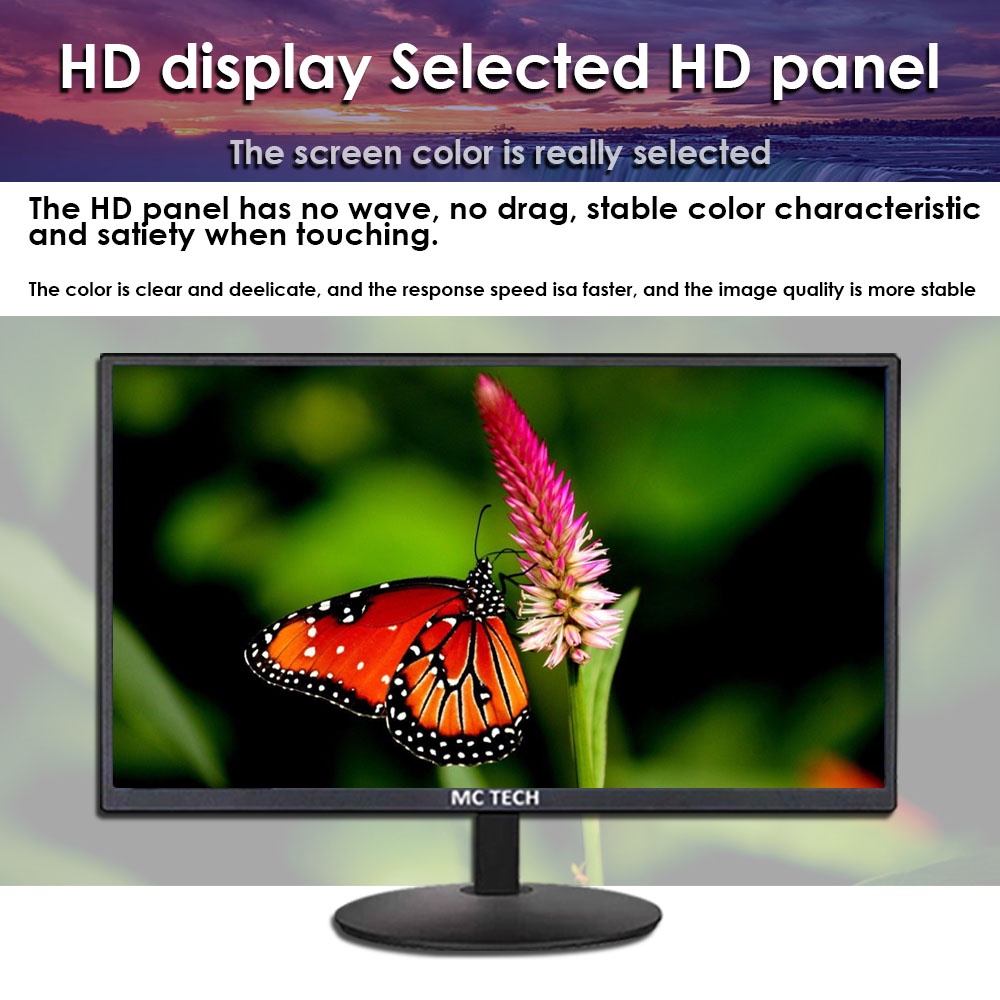 MCTECH Original Brand New Monitor 19Inch LED Monitors HDMI VGA For ...