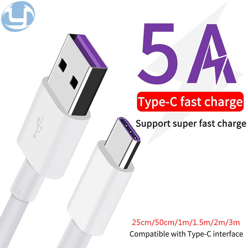 1m-2m USB C Cable 5A Supercharge USB Type C Cable For Huawei 5A Quick ...