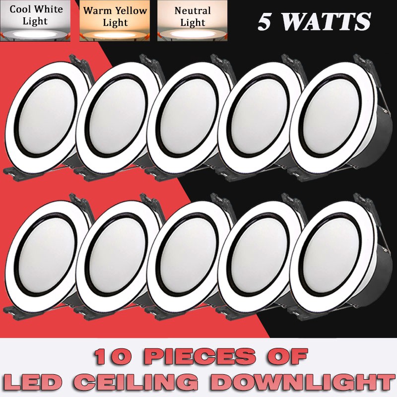 Tri-Color LED Downlight 220V 3PIECES Up To 10PIECES Of 5WATTS Ceiling ...