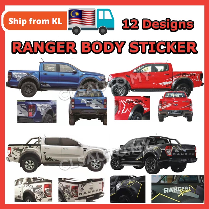 FORD RANGER Sticker Body Car Side Lining Decal 12 Designs Raptor ...