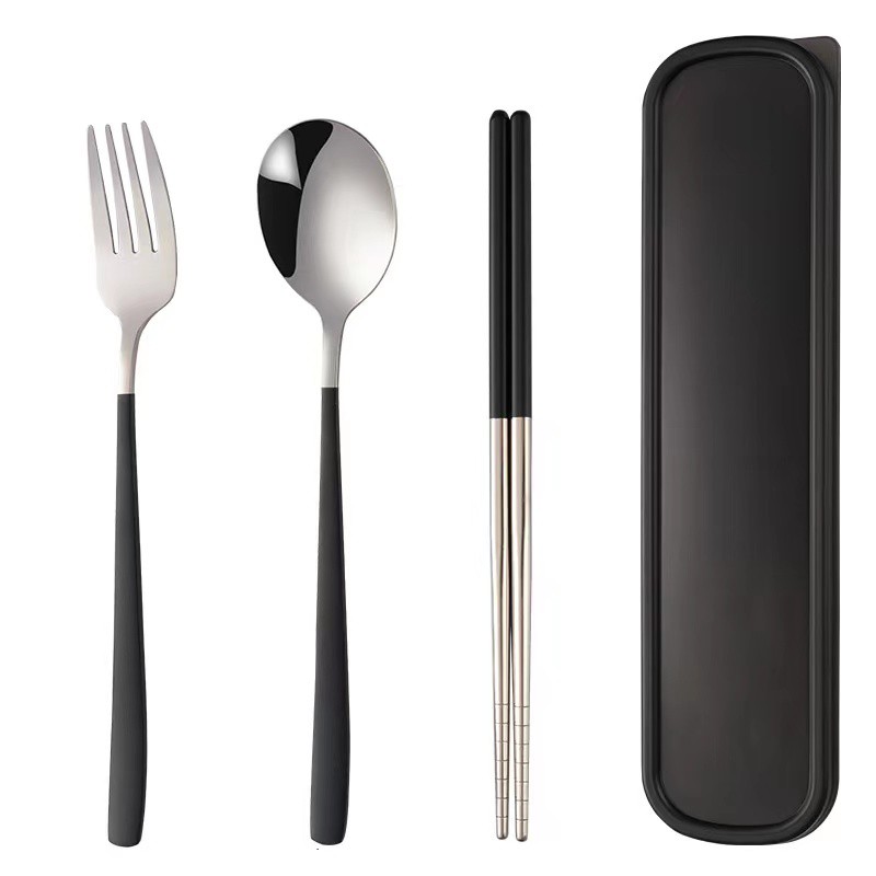 Korean style Portable 304 stainless steel cutlery set simple cutlery ...