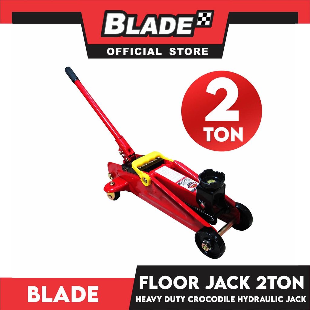 Blade Heavy Duty Floor Jack 2 Ton (Red) for Car, Wheel & Tire Repair ...