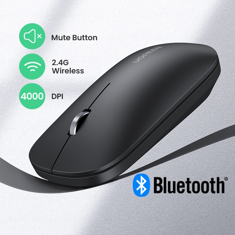 UGREEN Mouse 2.4G Wireless Bluetooth Dual Mode Silent Mouse 4000 DPI ...