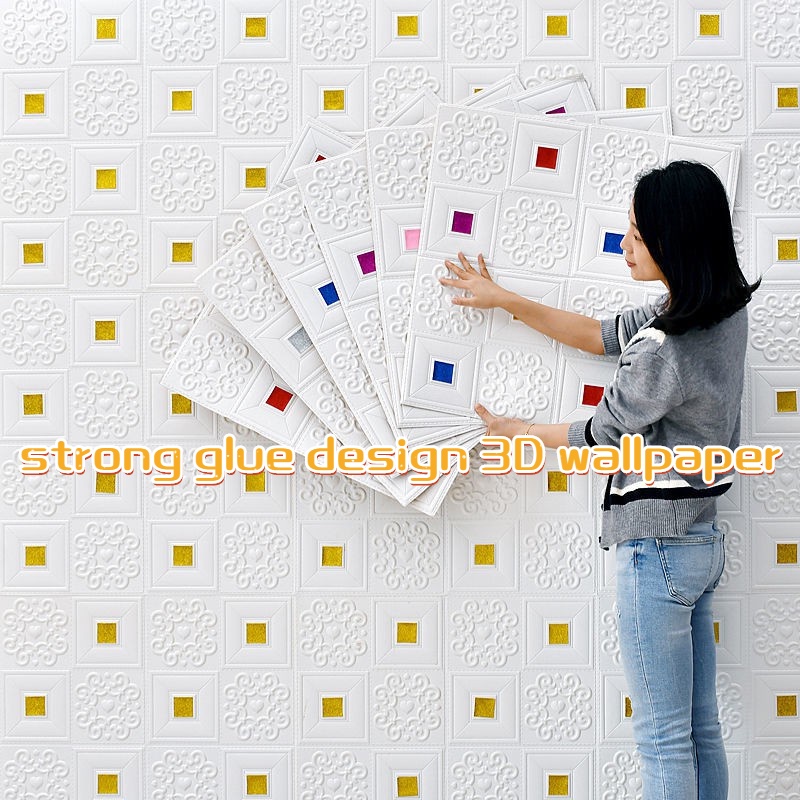 3D Foam Wall Paper Dinding Wall Sticker Wallpaper Thick Design ...