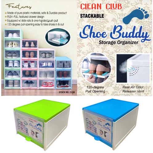 SALE Clean Club Stackable Shoe Buddy Box Foldable Drawer Case Storage ...