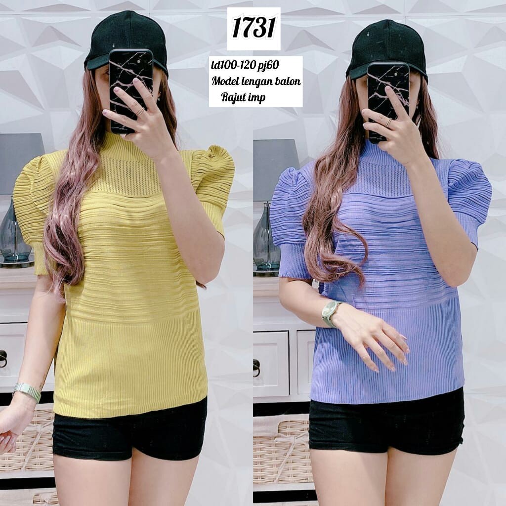IMPORTED PREMIUM KNITTED TOPS WOMEN'S FASHION CLOTHES BALLOON SLEEVES ...