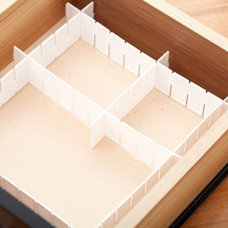 6PCS DIY Grid Drawer Divider Storage Organizer Drawer Partitions Free ...