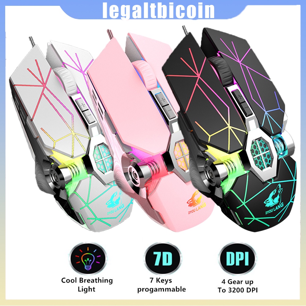 ZIYOULANG V8 Wired Gaming Mouse 7 Button LED 3200 DPI USB Computer ...
