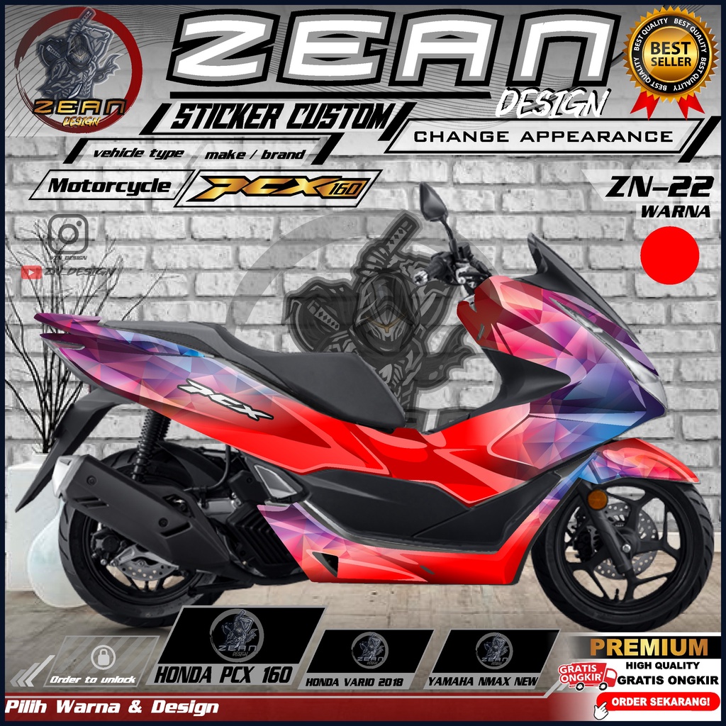 Decal Sticker Honda PCX 160 Fullbody - Dekal Sticker Striping All New ...
