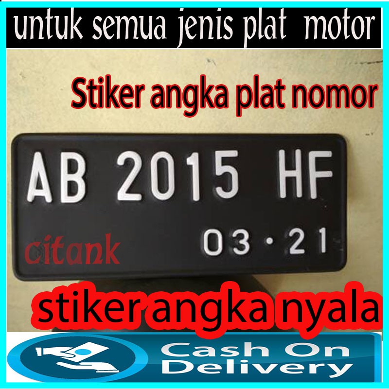 Stickers Plate Number Motorcycle / Car / CUTING Stickers Plate Number ...