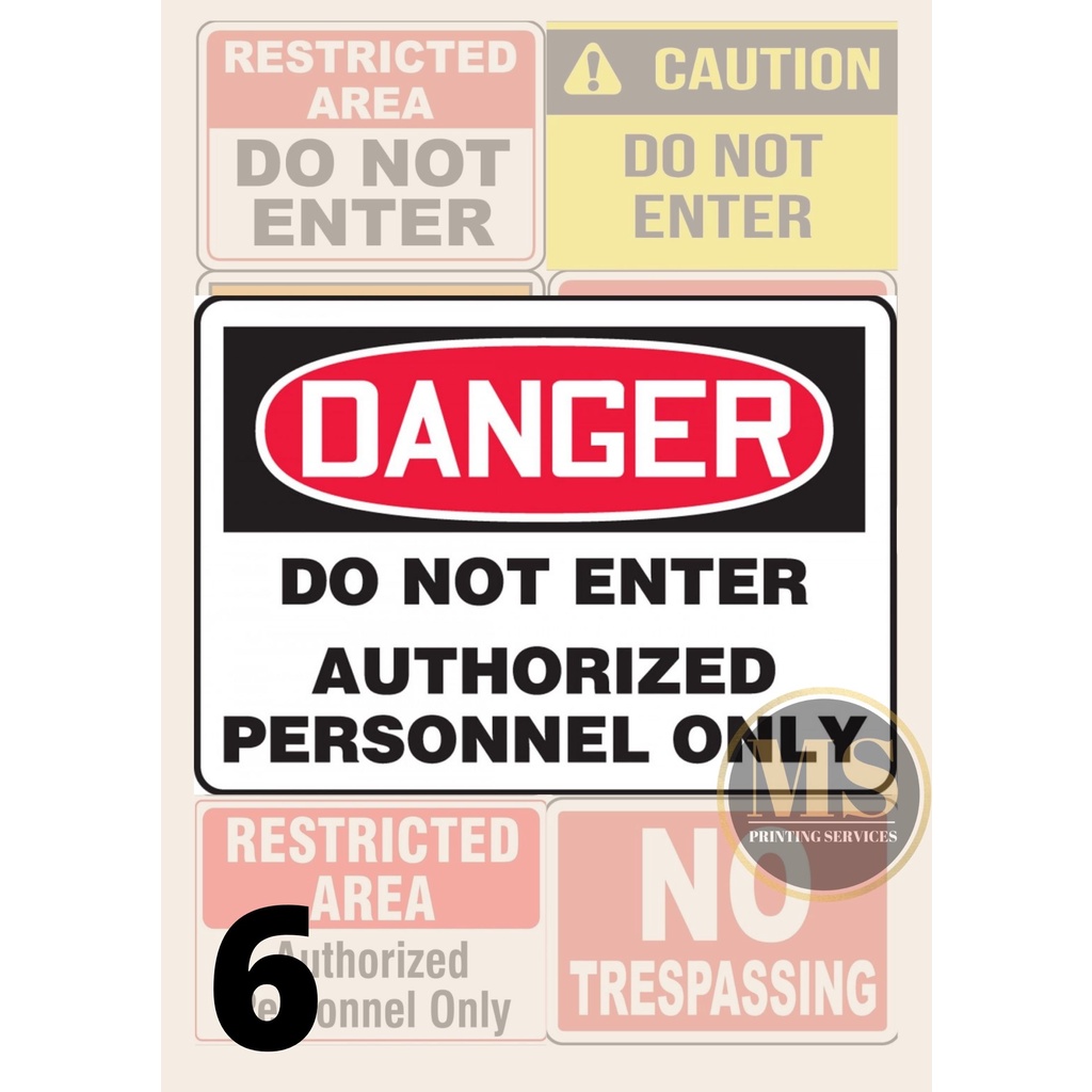 Restricted Area, No Trespassing, Do Not Enter Signages(Laminated ...