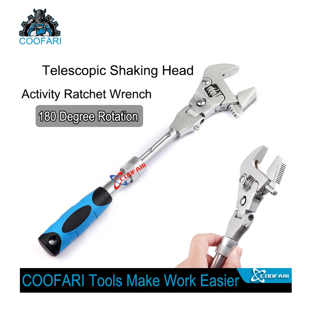 10 Inch 5 In 1 Ratchet Adjustable Wrench 180 Degree Adjustable Folding ...