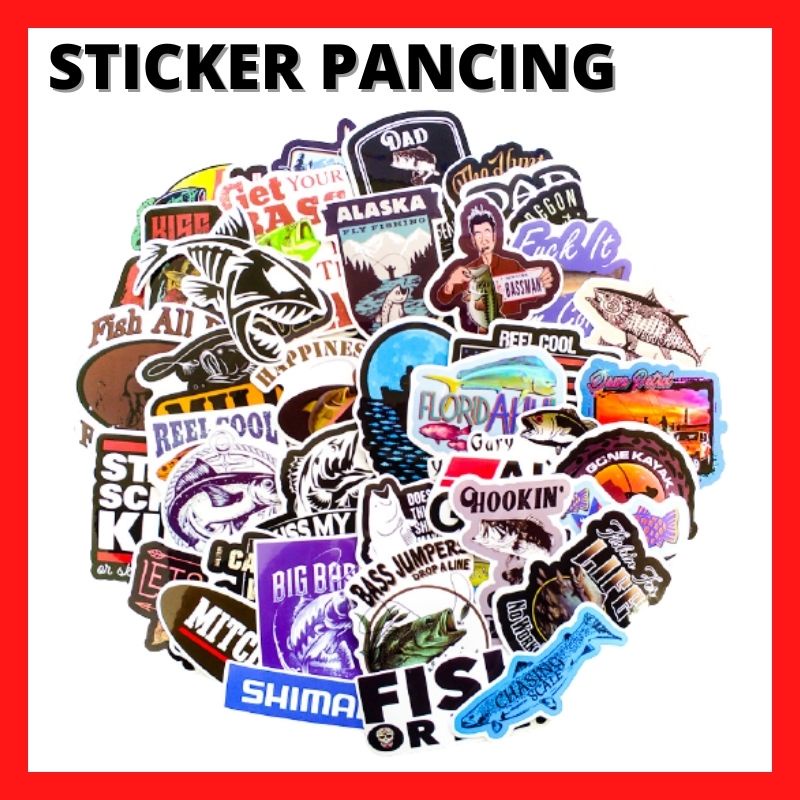Stiker Pancing 50 keping Fishing Sticker Waterproof Stickers Pelekat ...