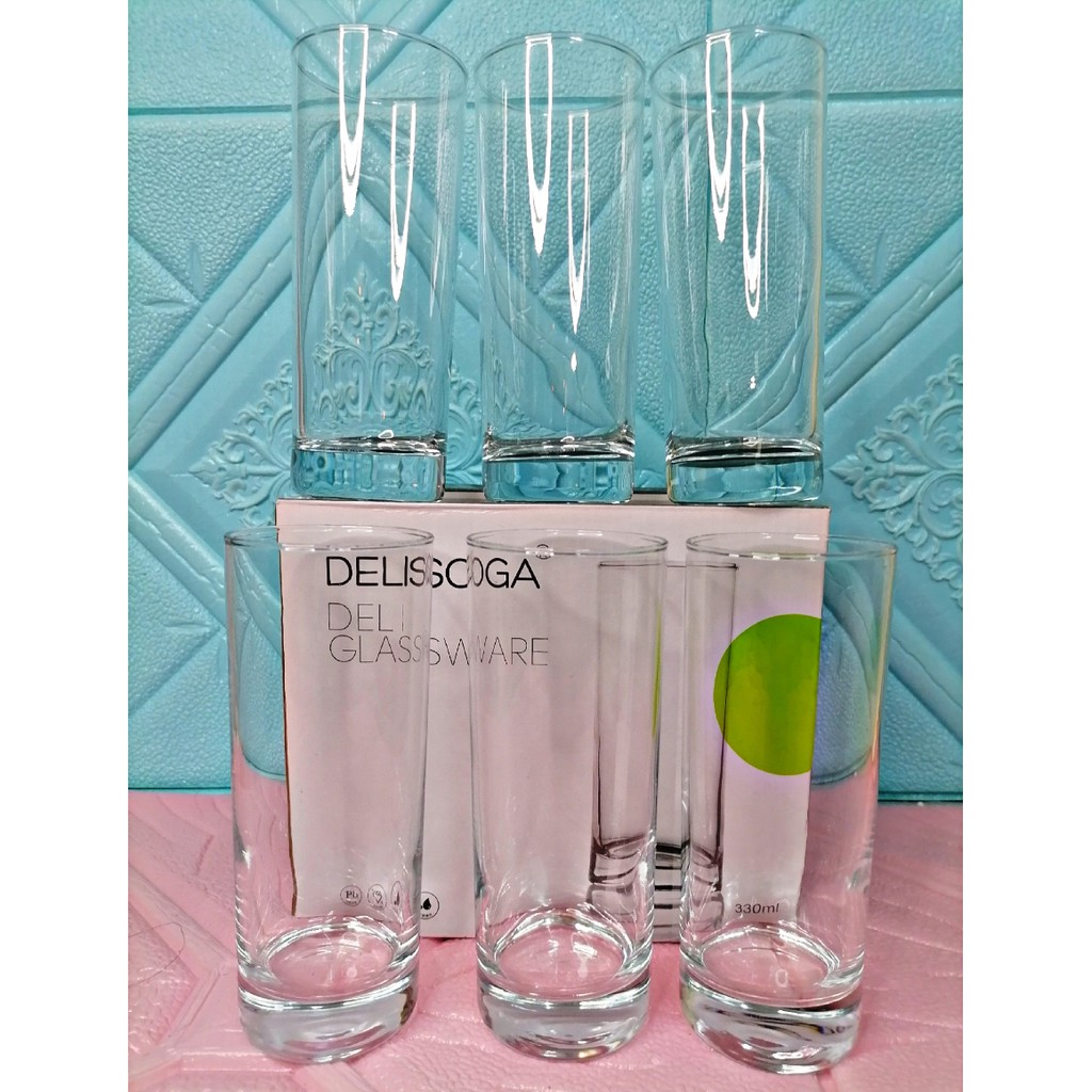 DELISOGA Deli Glassware Drinking Set 6pcs 330mL 15cm ES1005 | Shopee ...