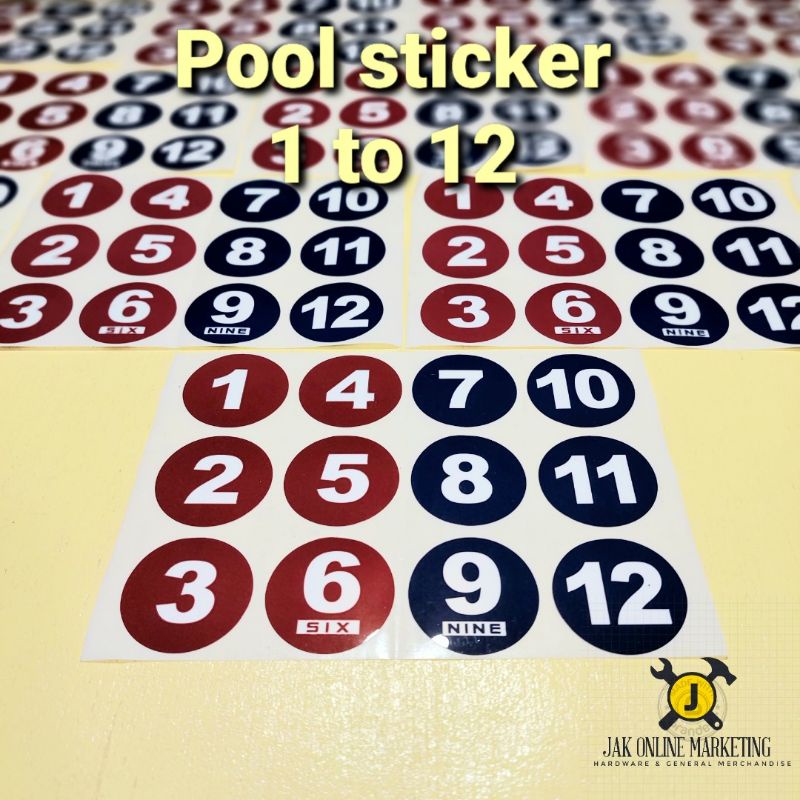 Pool sticker pitsa/sticker ng pool from 1 to 12 numbers para sa pitsa ...