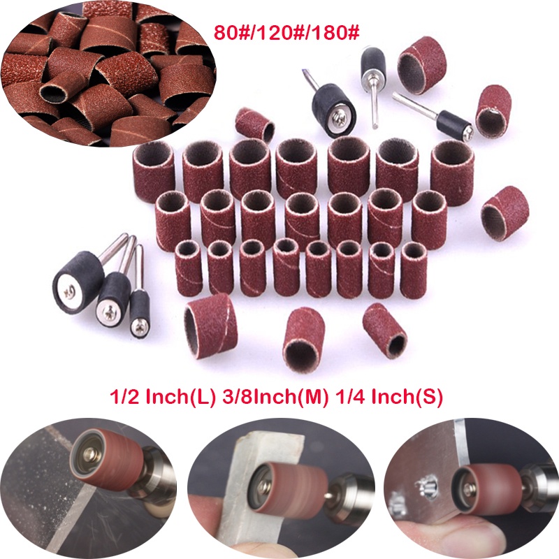 50-153pcs Sanding Cap Bands For Electric Manicure Machine 180/120/80 ...