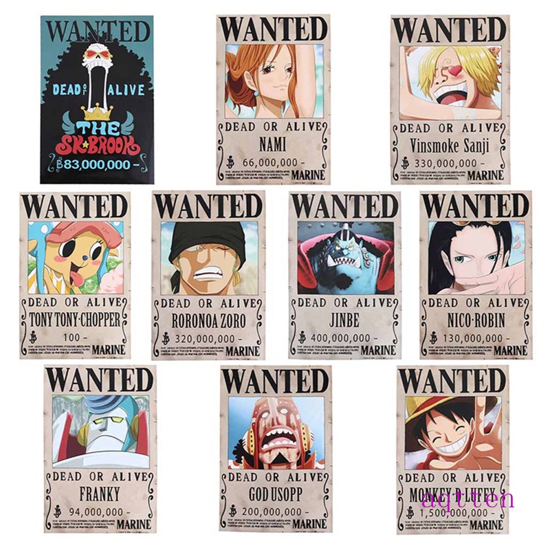 Aqtten Anime One Piece Wanted Order 24 Sets Wanted Order Poster Wall ...