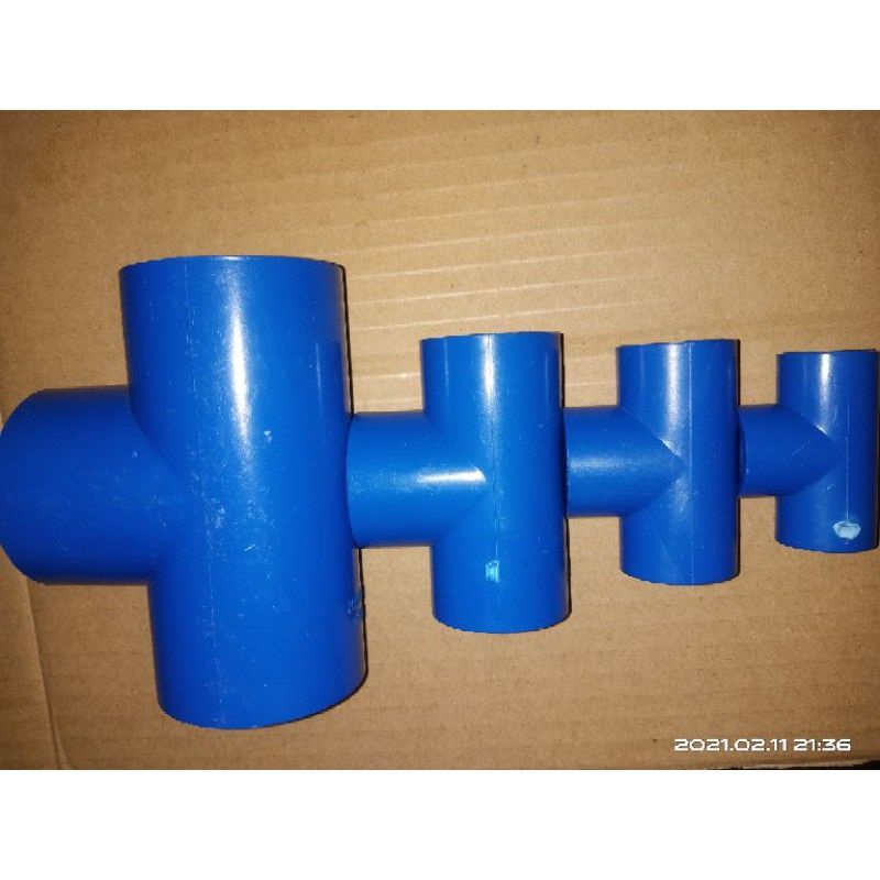PVC Blue Tee Straight (1/2",3/4,1", 1 1/4") | Shopee Philippines