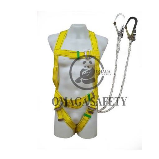 SAFETY YELLOW HARNESS DOUBLE LANYARD BIG HOOK DS-31 | Shopee Philippines