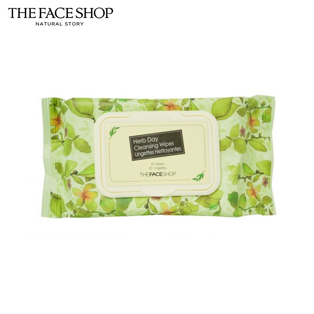 The Face Shop Herb Day Cleansing Wipes (20 Sheets) | Shopee Philippines
