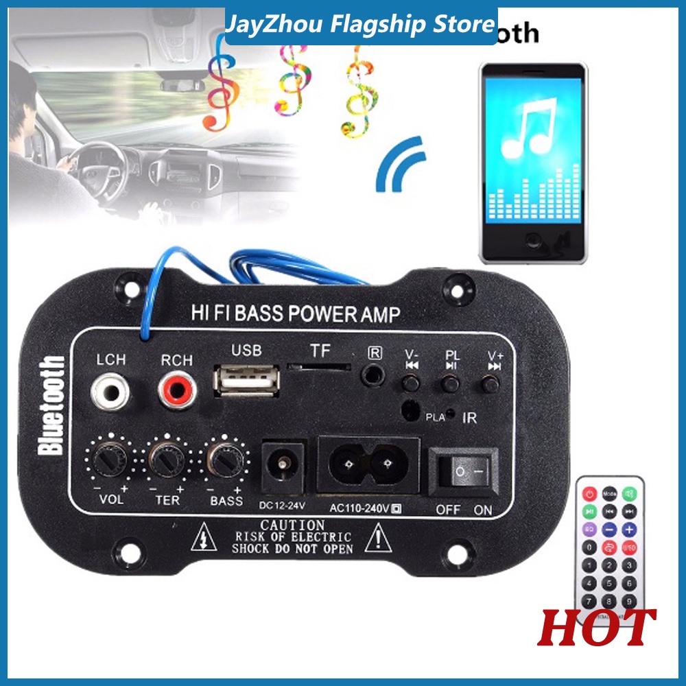 5inch Stereo Digital Mini Amplifier USB HiFi Bluetooth Port TF/USB with ...