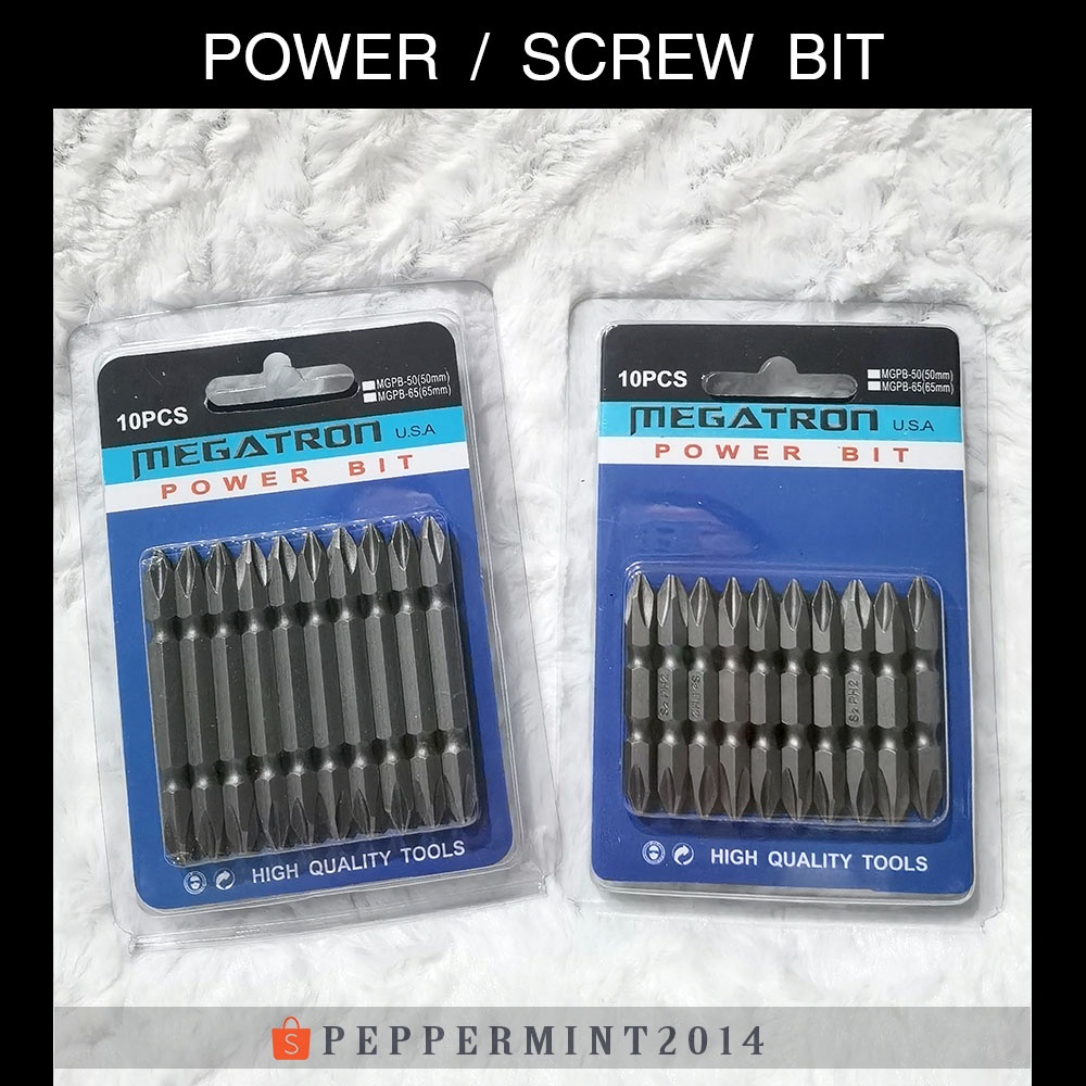 Megatron Screw Driver Bit Power Bit Philip Bit 50mm 65mm Set of 10 pcs ...