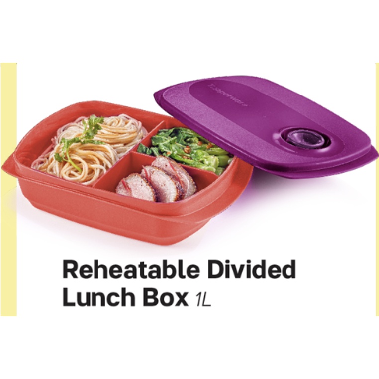 Tupperware Reheatable Divided Lunch Box 1L | Shopee Philippines