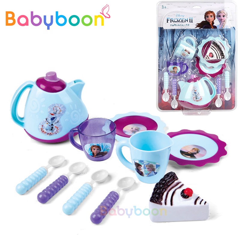 10pcs Frozen Tea Party Set with Cake Pretend Play Toys for Kids kitchen ...