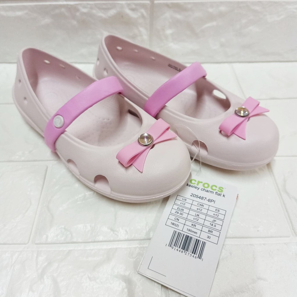 Crocs Kids Keeley Bow Charm Mary Jane Flat | Shopee Philippines