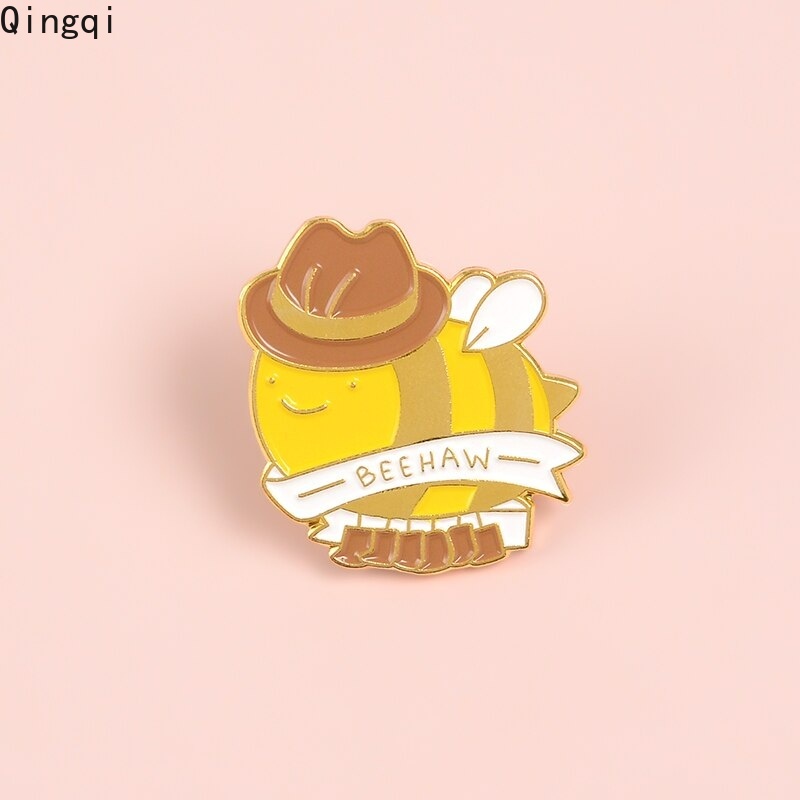 Creative Beehaw Enamel Pin Cowboy Cartoon Honey Bee Meme Fighting Anime ...