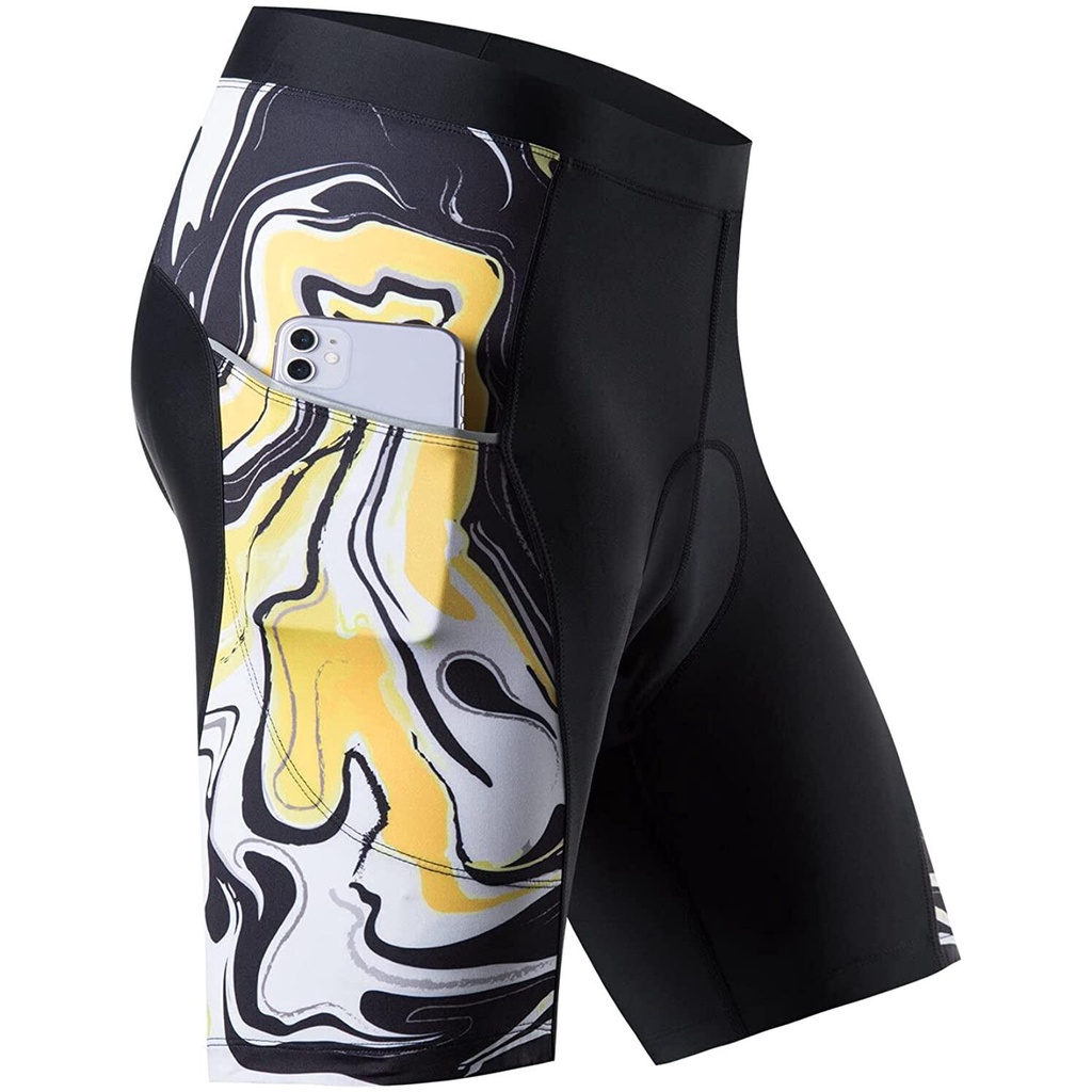 Powerband Men's Cycling Shorts 20D Padded Bike Shorts with 2 Pockets ...