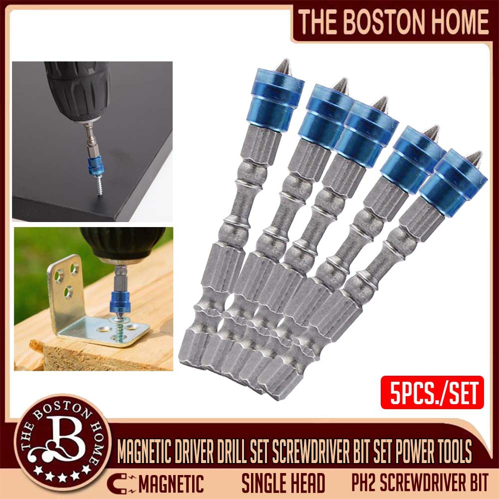 Boston Home 5Pcs Drywall Bits 1/4" Hex Shank Magnetic Screwdriver Bit ...