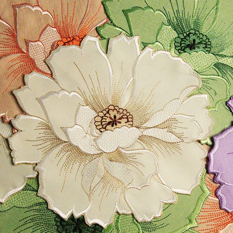 Mimilan Luxury 3D Flower Table Placemats, Embroidered relief Table Mats ...