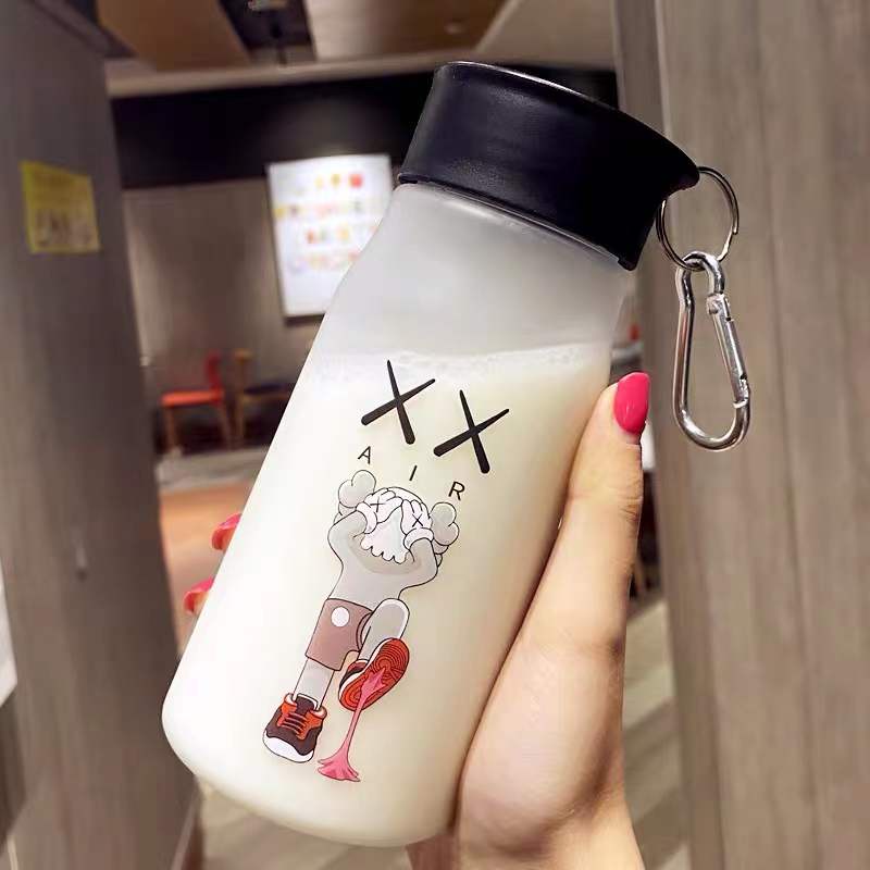 FB KAWS TRENDS Matte & Transparent Water Plastic Portable Milk Cup ...