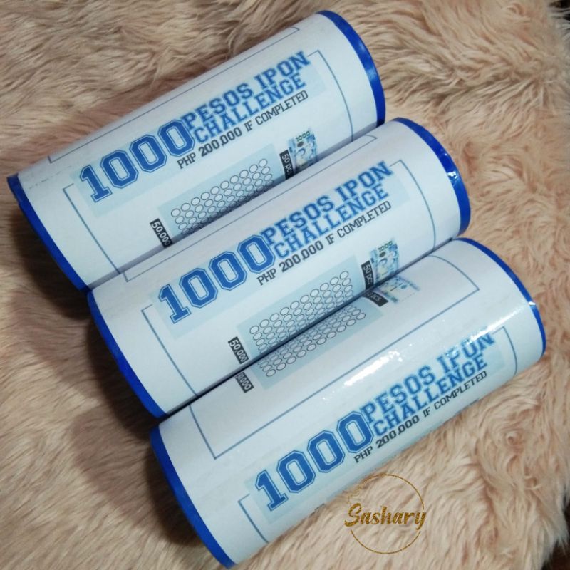 PAPER BILLS Ipon Challenge Alkansya (20 pesos, 50 pesos, 100, pesos ...